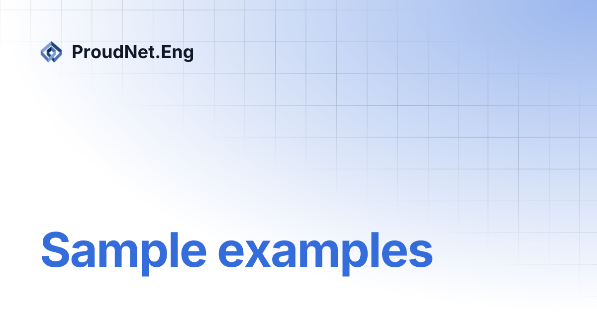 Sample examples | ProudNet.Eng